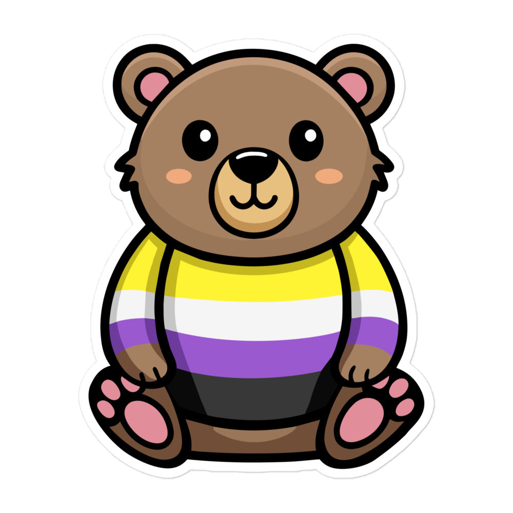Non Binary Pride Bear Sticker – The Rainbow Stores