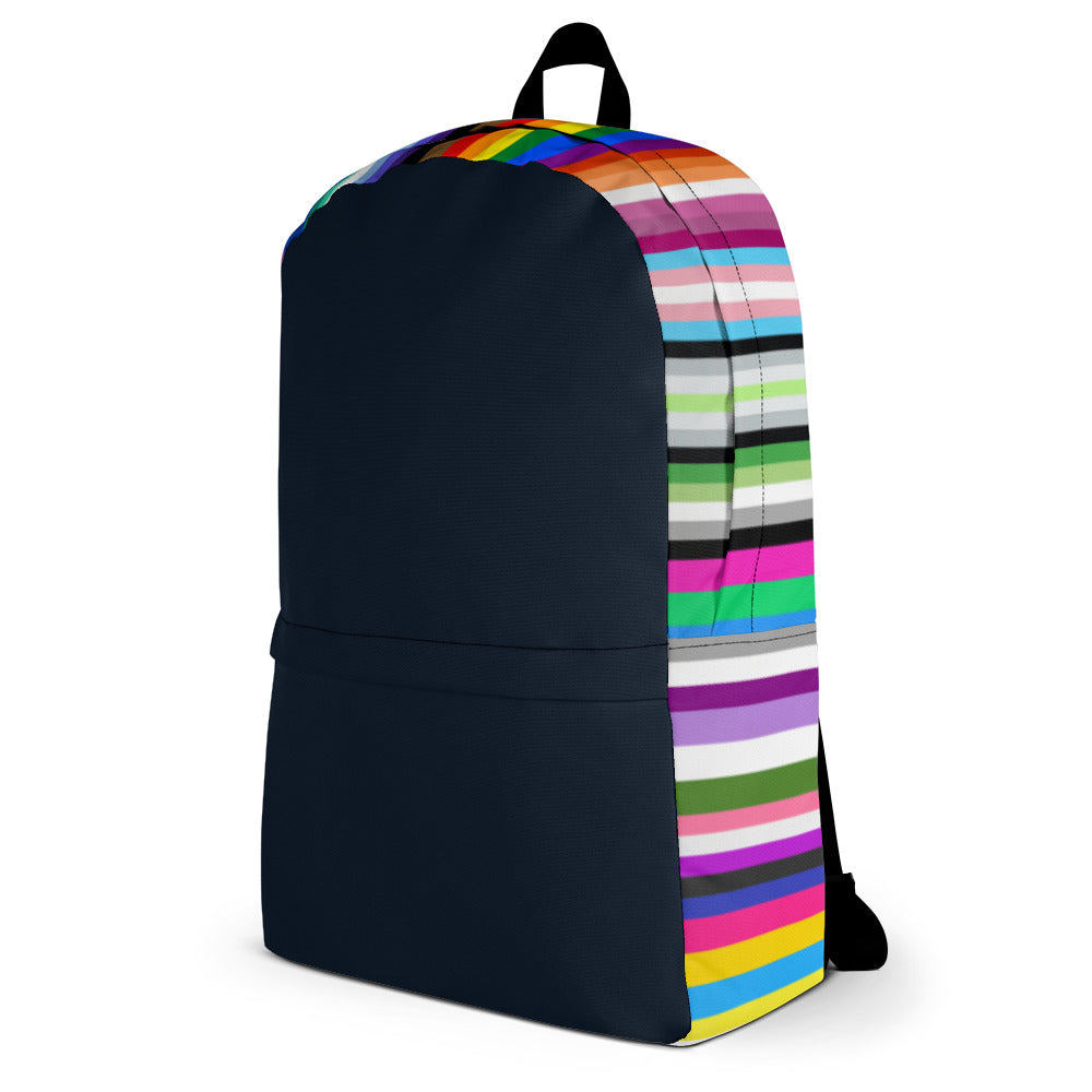 LGBTQ+ Pride Flags Barcode Trim Backpack – The Rainbow Stores
