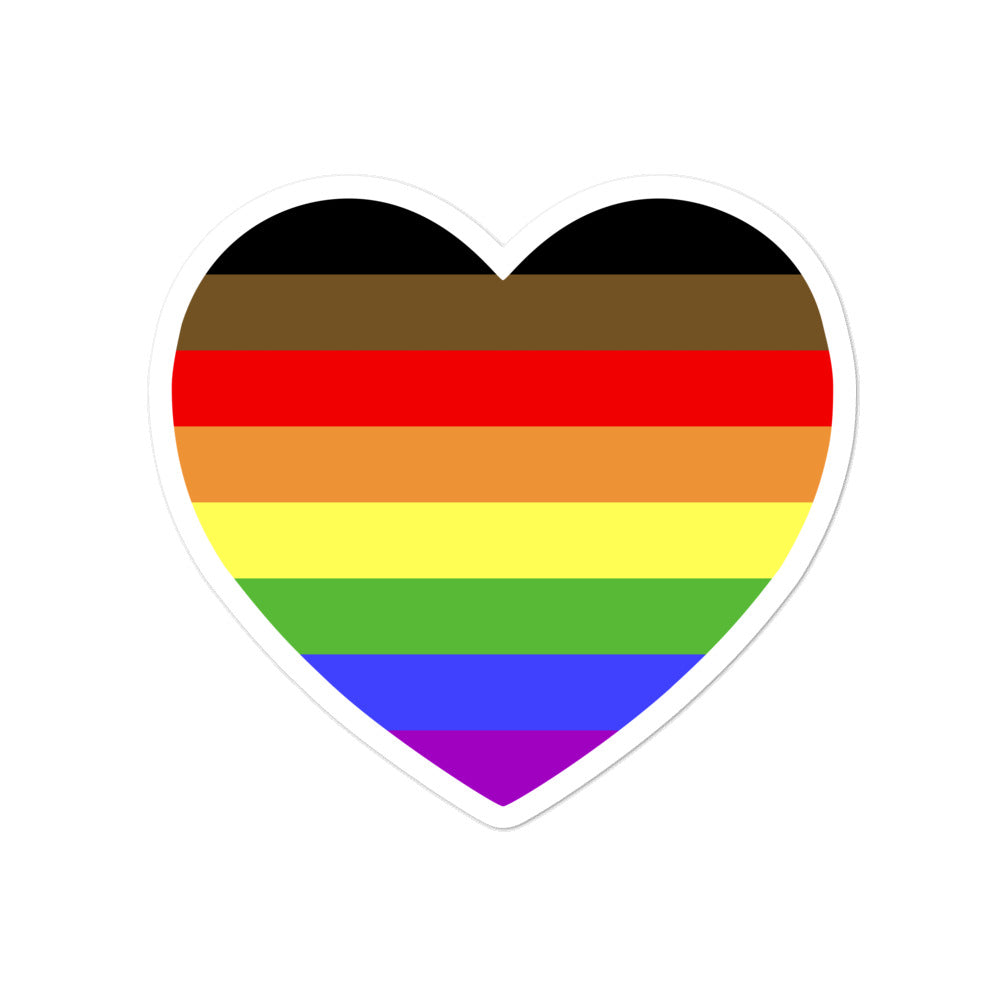 POC Inclusive Rainbow Pride Flag Heart Sticker