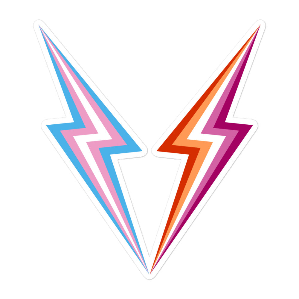 Trans Lesbian Pride Lightning Sticker – The Rainbow Stores
