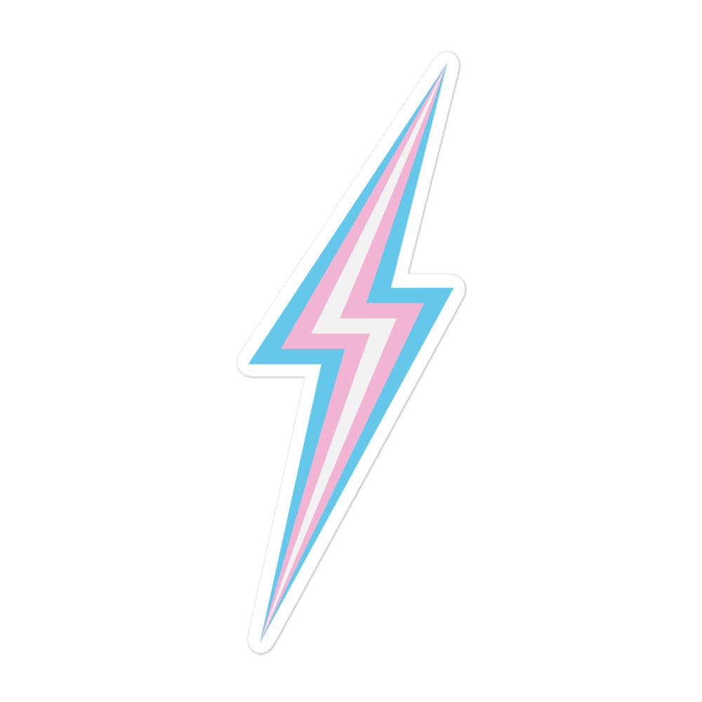 Trans Pride Lightning Sticker – The Rainbow Stores