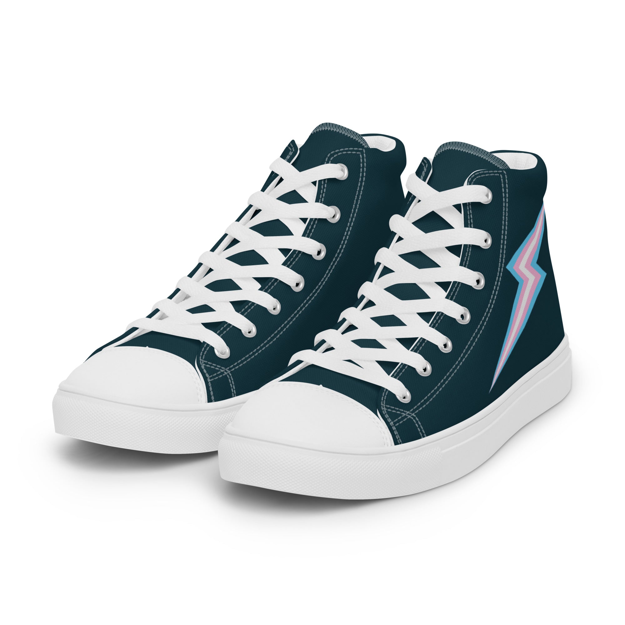 Trans Lightning Blue High Top Trainers (female sizes) – The Rainbow Stores